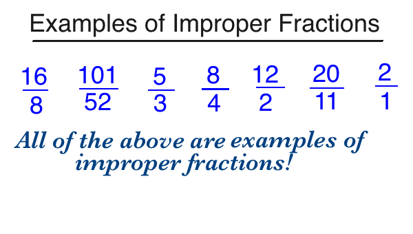What Is An Improper Fraction Definition Example Study