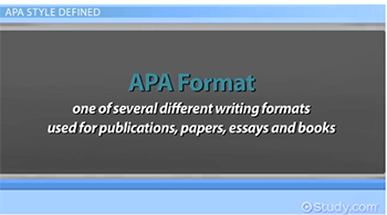 What is APA Format? - Style & Definition - Video & Lesson Transcript ...